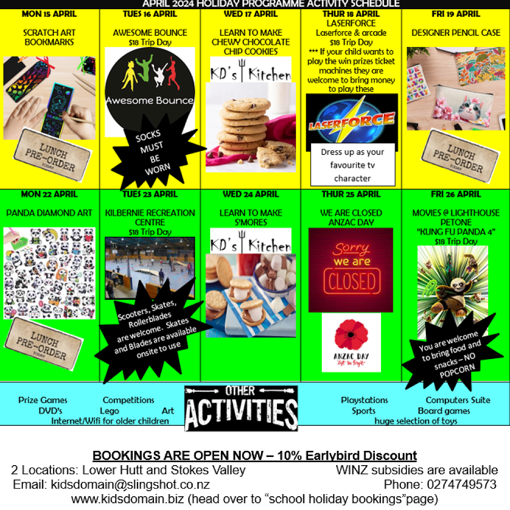 KidsDomain - April School Holiday Programme — Week 11, Term 1, 2024