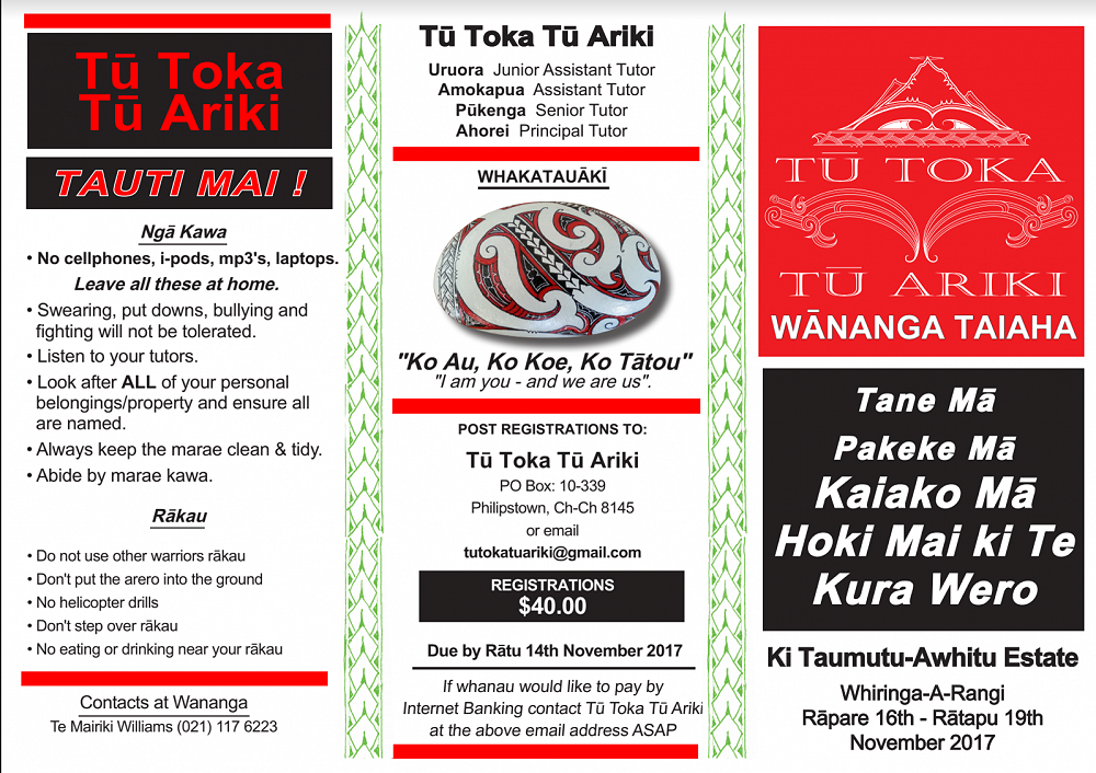 Taiaha Workshop