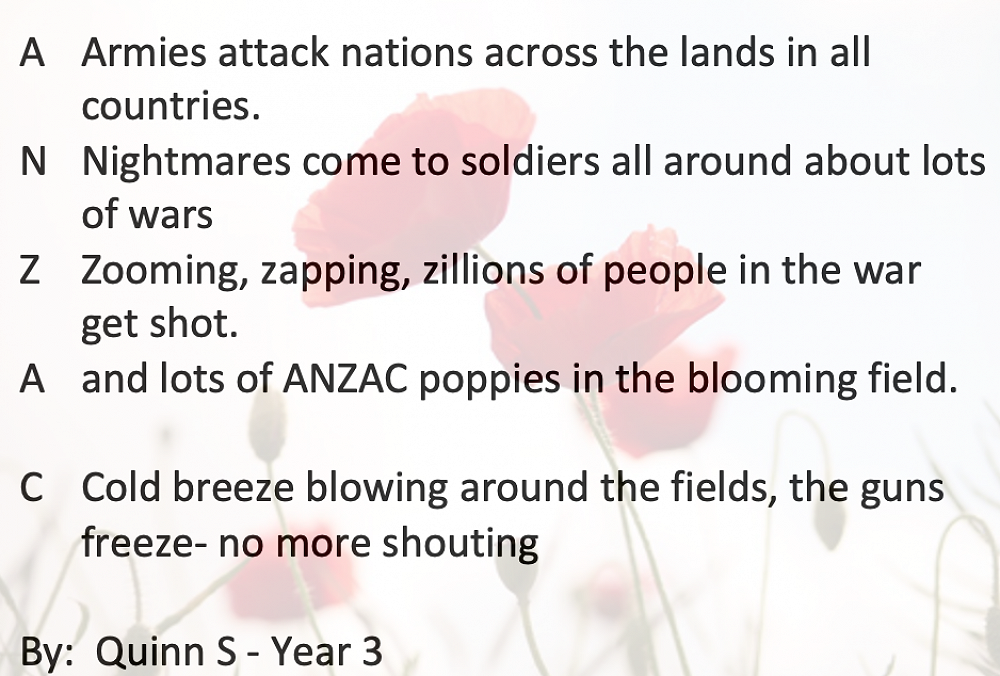 Anzac day Poems — Newsletter 6 - 15th April 2021