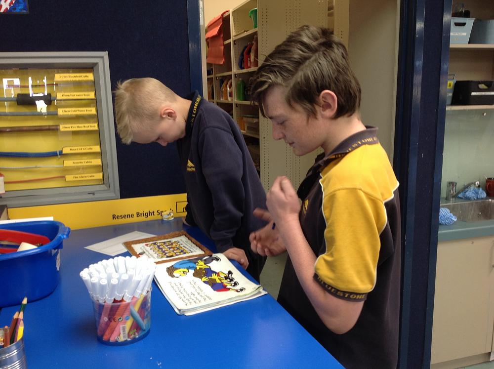 Big Buddies and Little Buddies Collaborating and Creating Together.