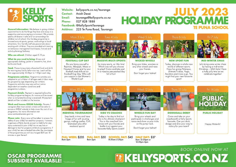 July Holiday Programme — Newsletter Term 2, Week 6, 2023