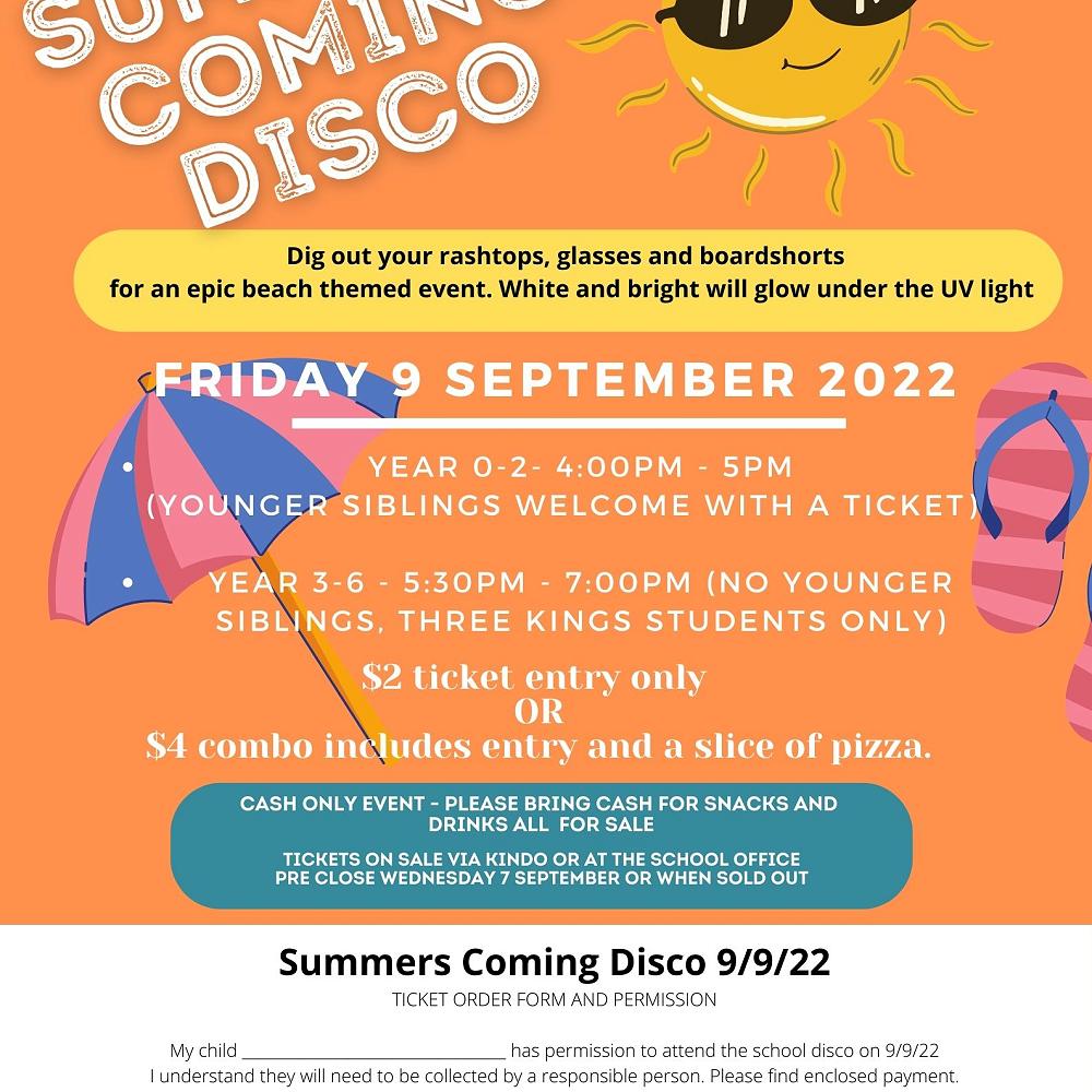 Disco Tickets Still on Sale — Term 3 2022 - News Bulletin