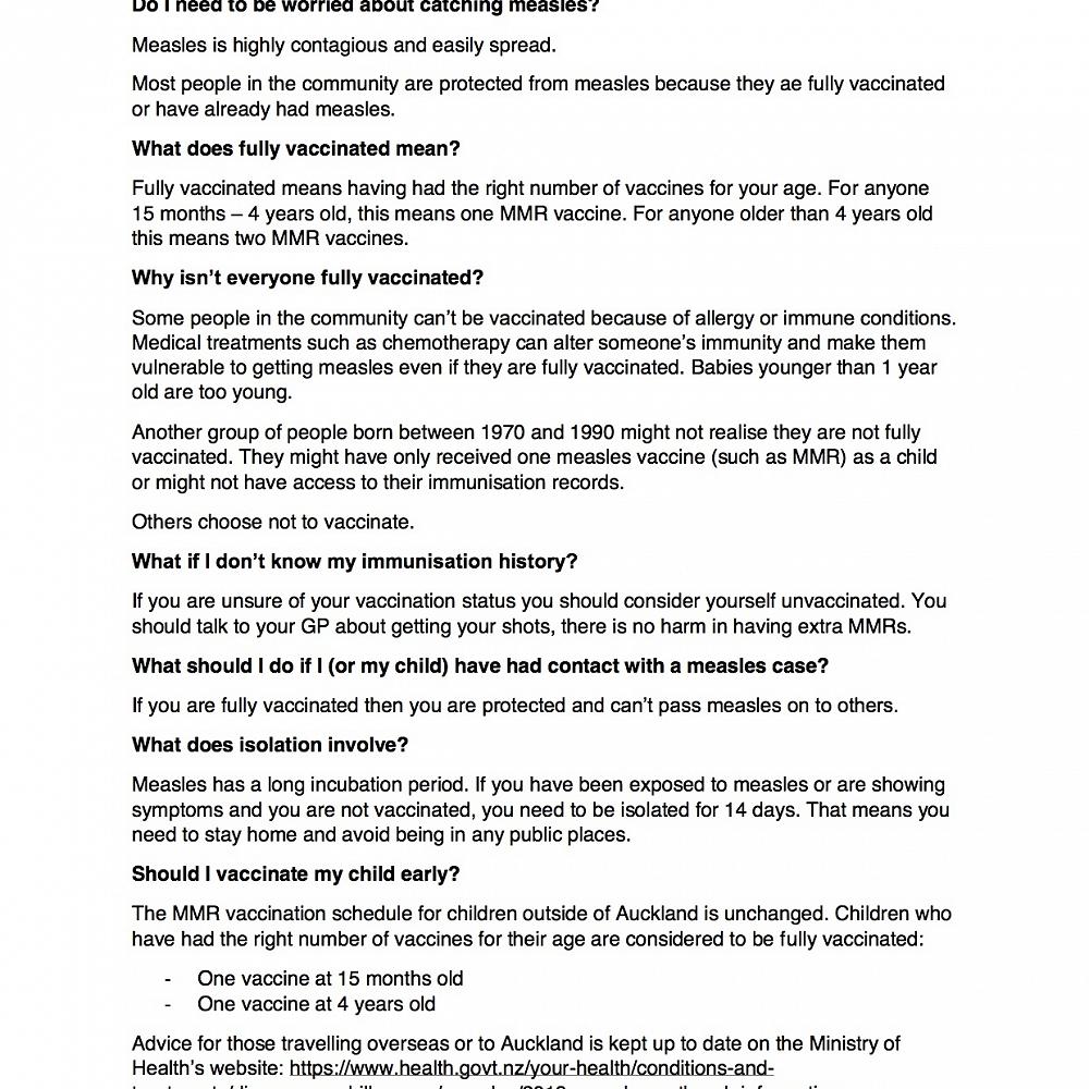 Measles FAQ