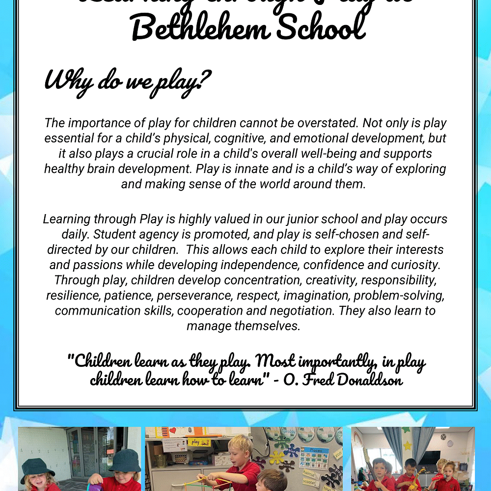 Learning Through Play at Bethlehem School — Newsletter 10 March 2023