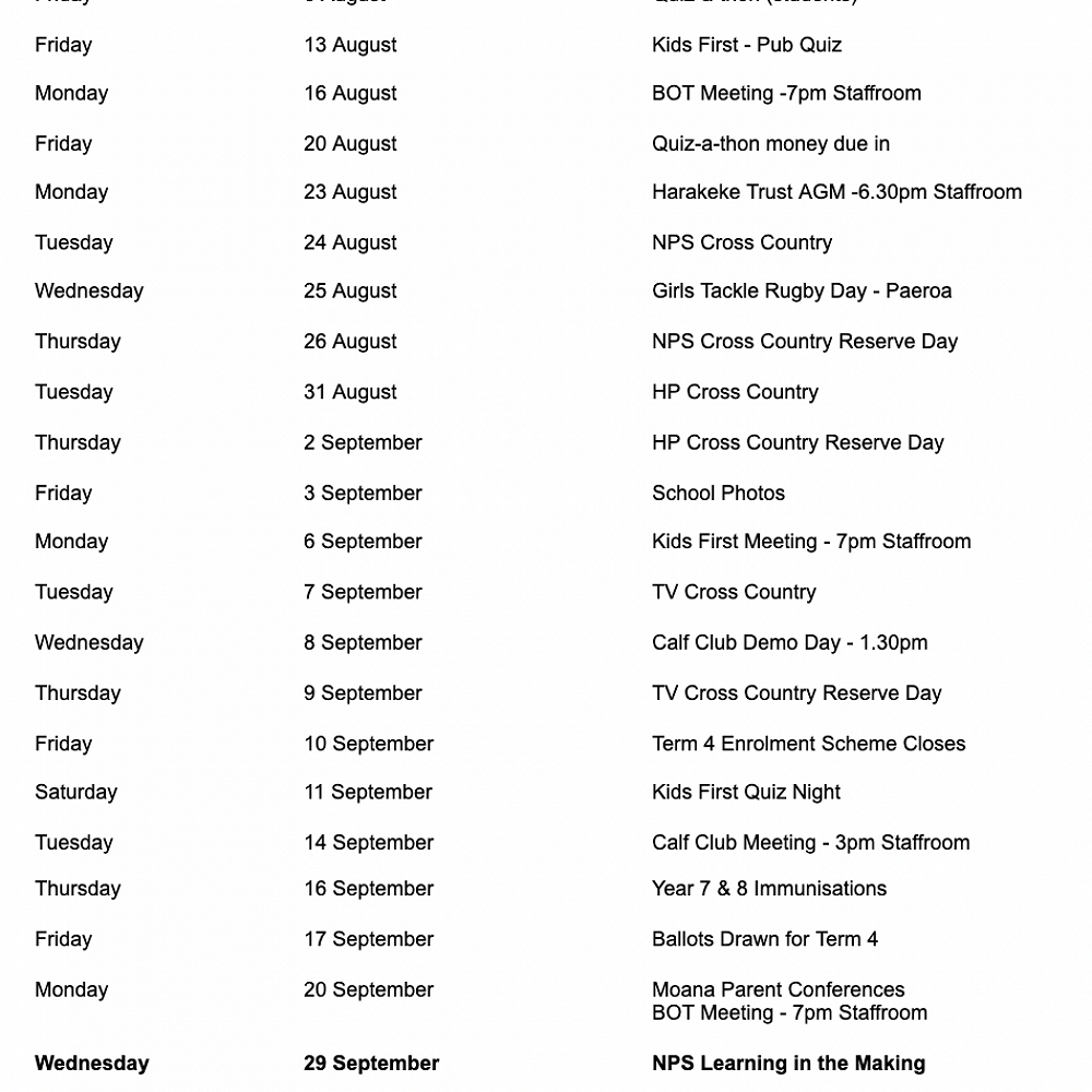 2021 TERM 3 DATES NEWSLETTER 2021 TERM 3 WEEK 1