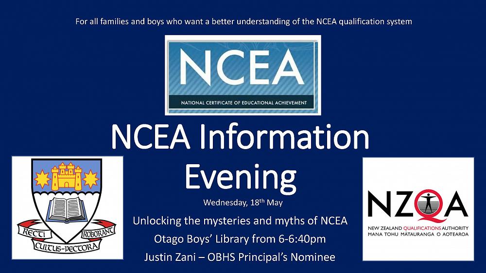 NCEA Information Evening — Newsletter - No 12 - 2022