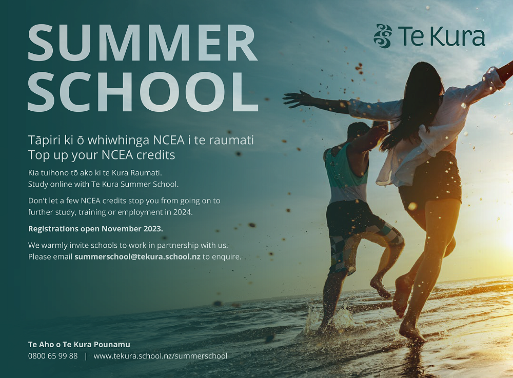 Te Kura Summer School - registrations now open