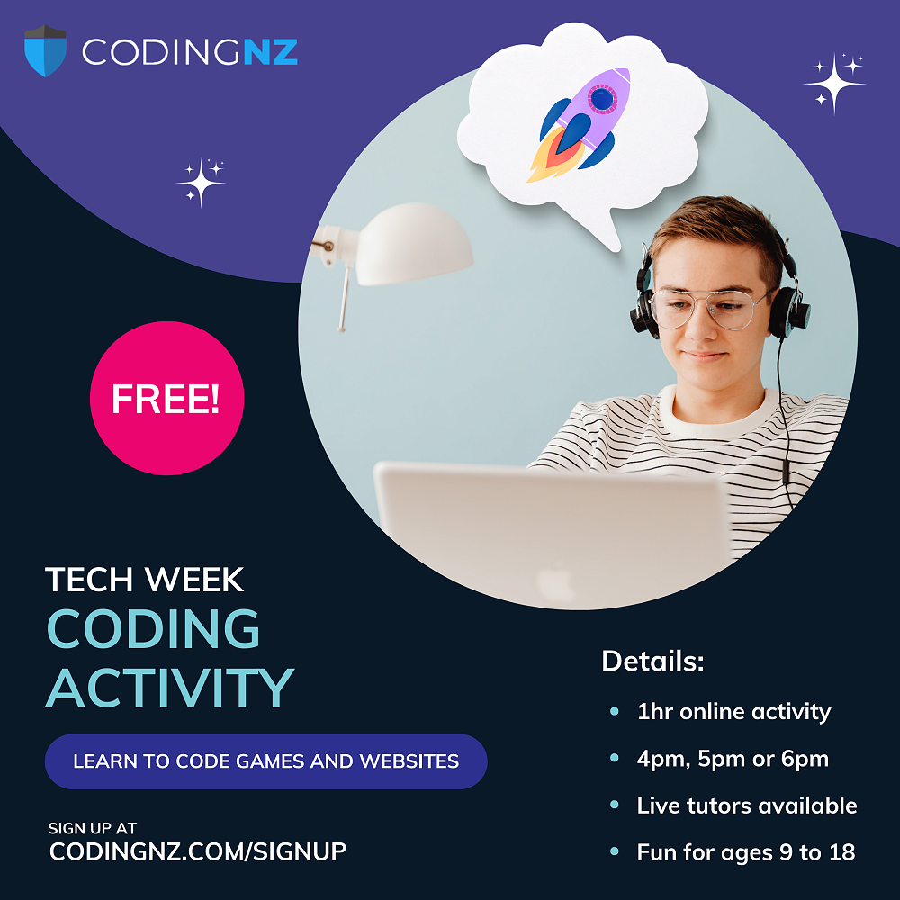 Free tutored code learning session with Coding NZ