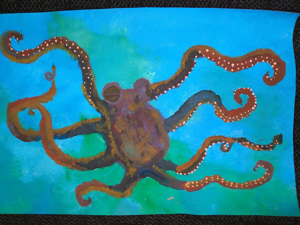 Octopus Painting - Year 6