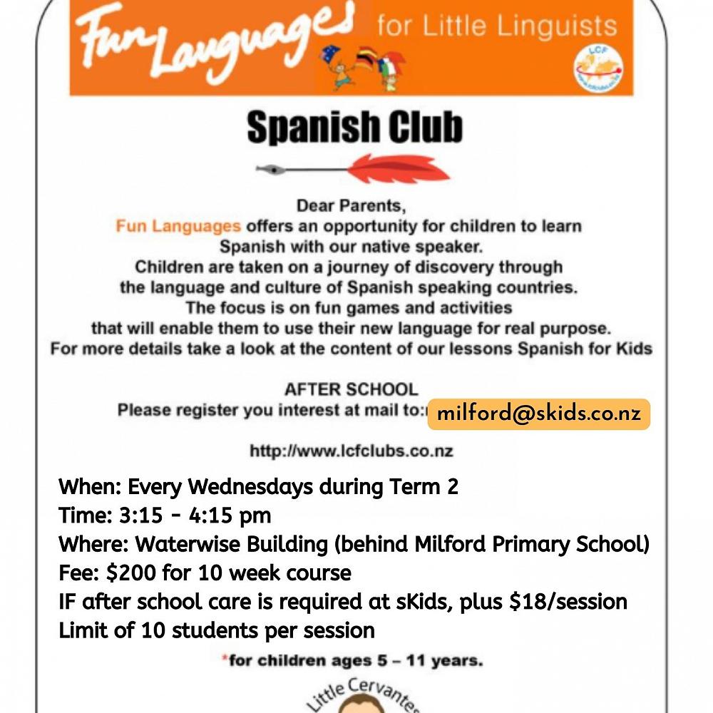 Term 2 After School Spanish Classes