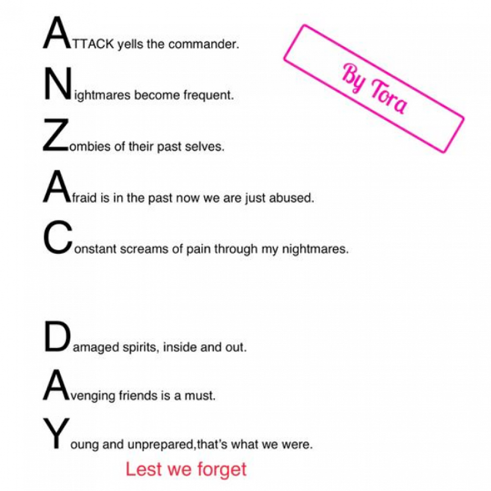 An Anzac poem. By Tora Maitland - HB32