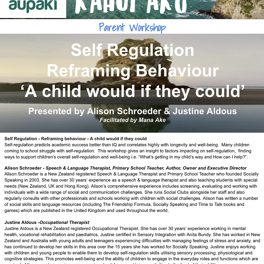 Self Regulation: Reframing Behaviour - 'A child would if they could'