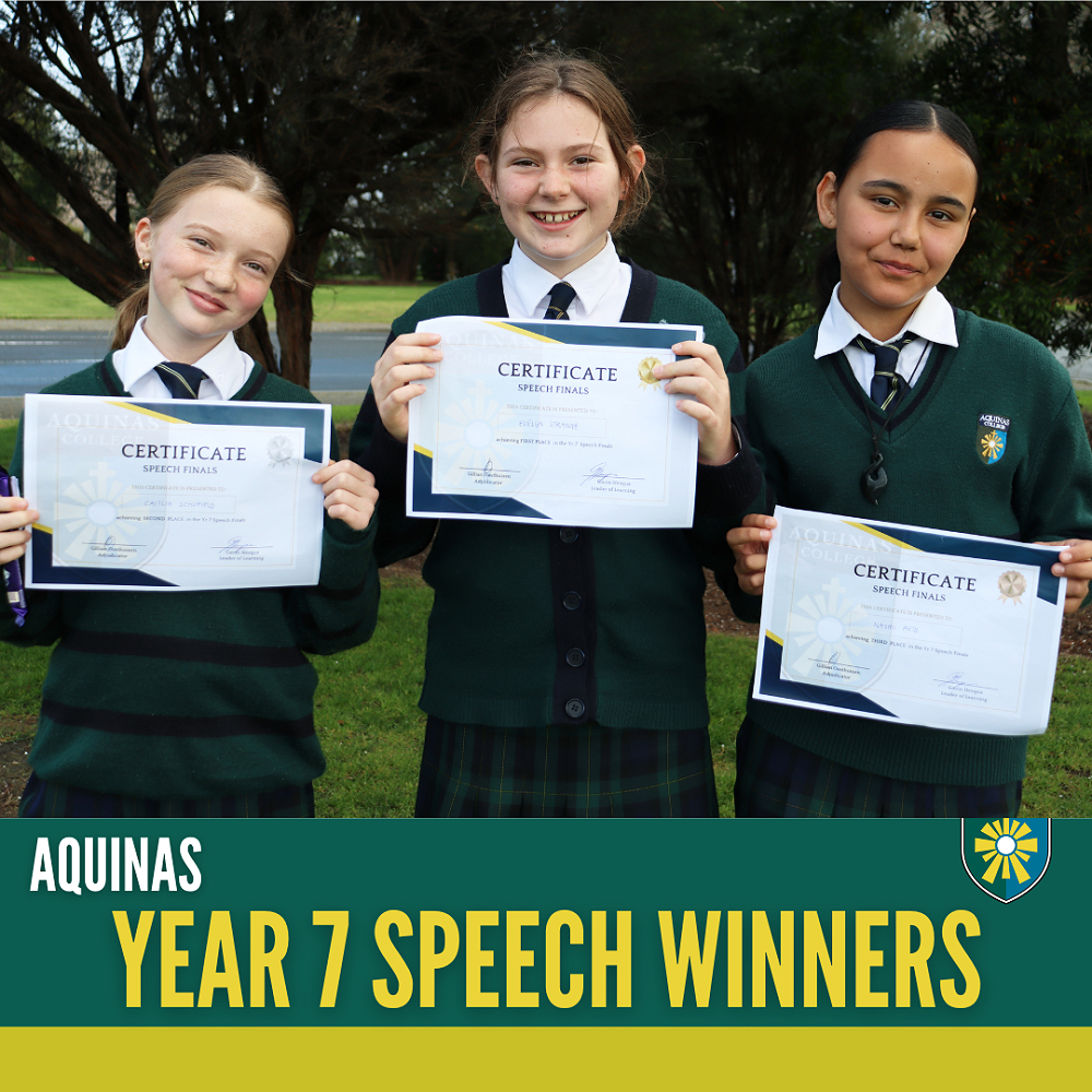 Hats Off to Year 7 and 8 Speech Contest Winners