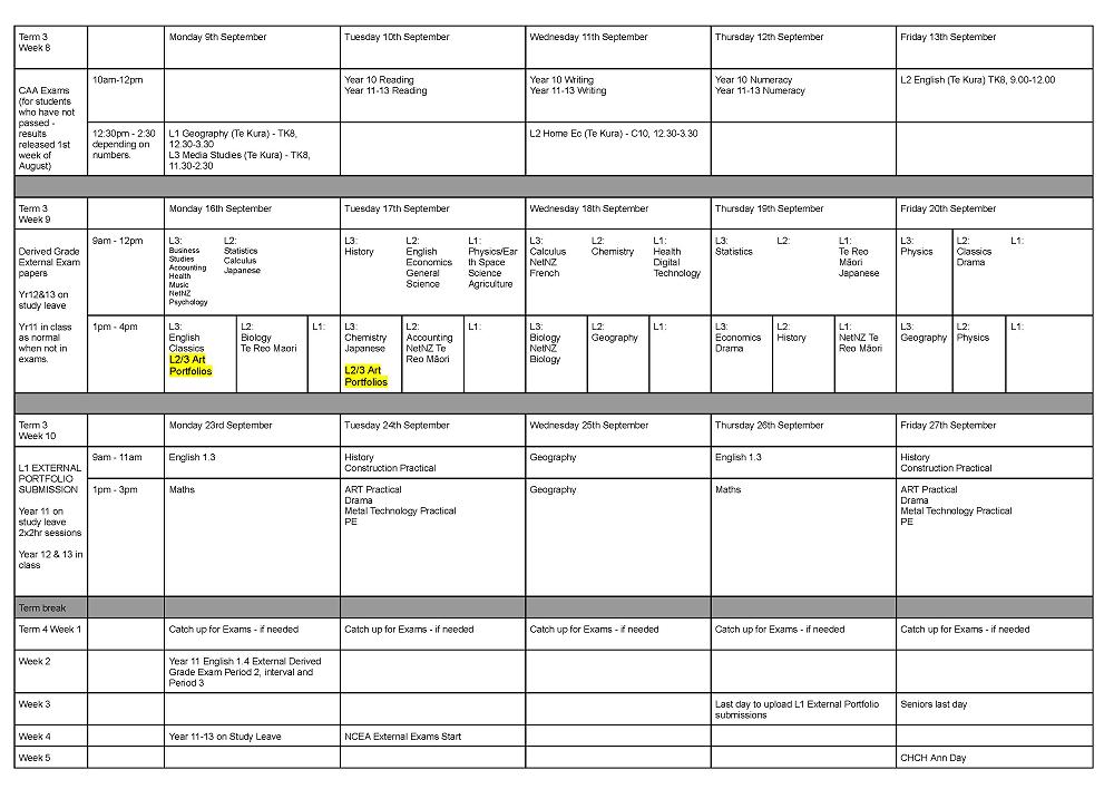 Derived Grade Exam update — DHS Dispatch, 30 August 2024