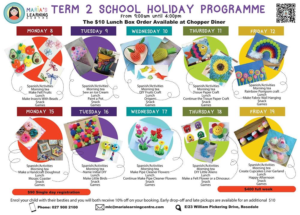 Maria's Learning Centre - Holiday Programme — Newsletter: Term 2, Week 10