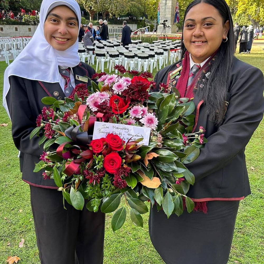 HGHS Head Students Pay Their Respects at ANZAC Day Ceremony