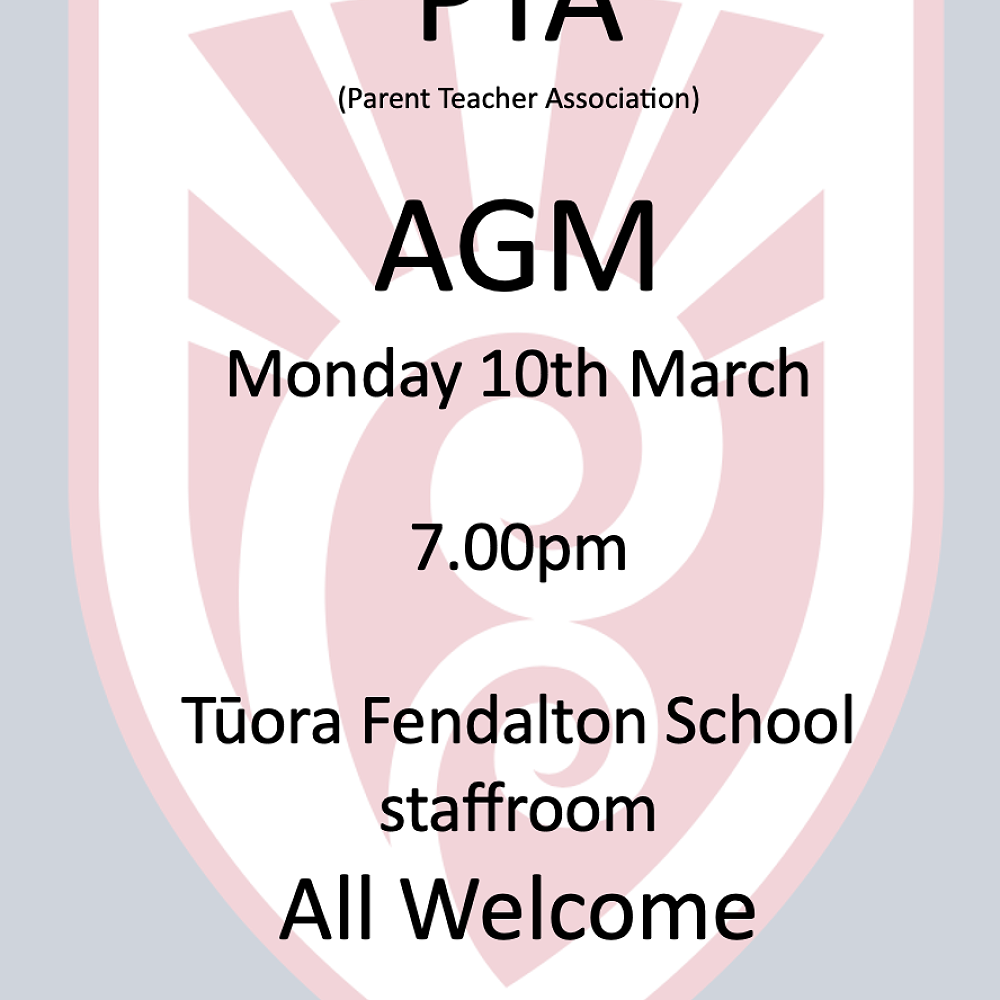 PTA AGM - Monday 10th March 7.00pm