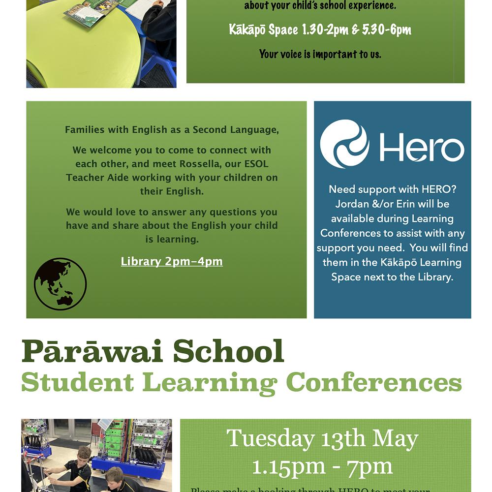 Learning Conferences Tuesday 13th May