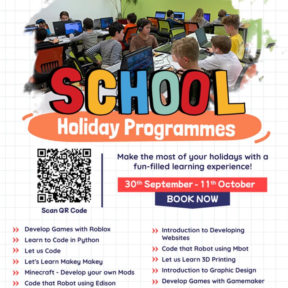 Scratchpad September/October School Holiday Programme — Newsletter: Term 3, Week 6