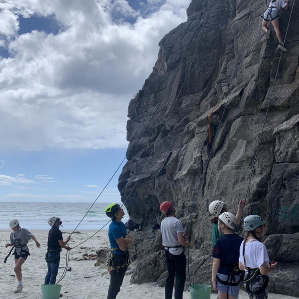 Rock climbing at Long Beach