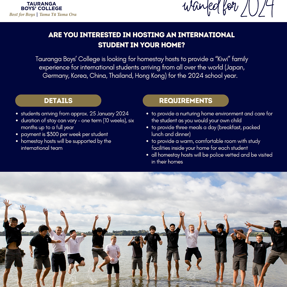 Homestay Hosts for International Students Wanted — TBC Newsletter - 24 ...