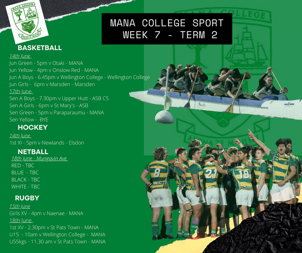 Mana College Sport - Week 7, Term 2
