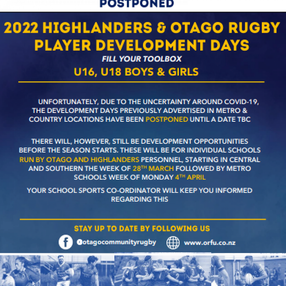 Otago Rugby Player Development Days — Newsweek 25th March 2022