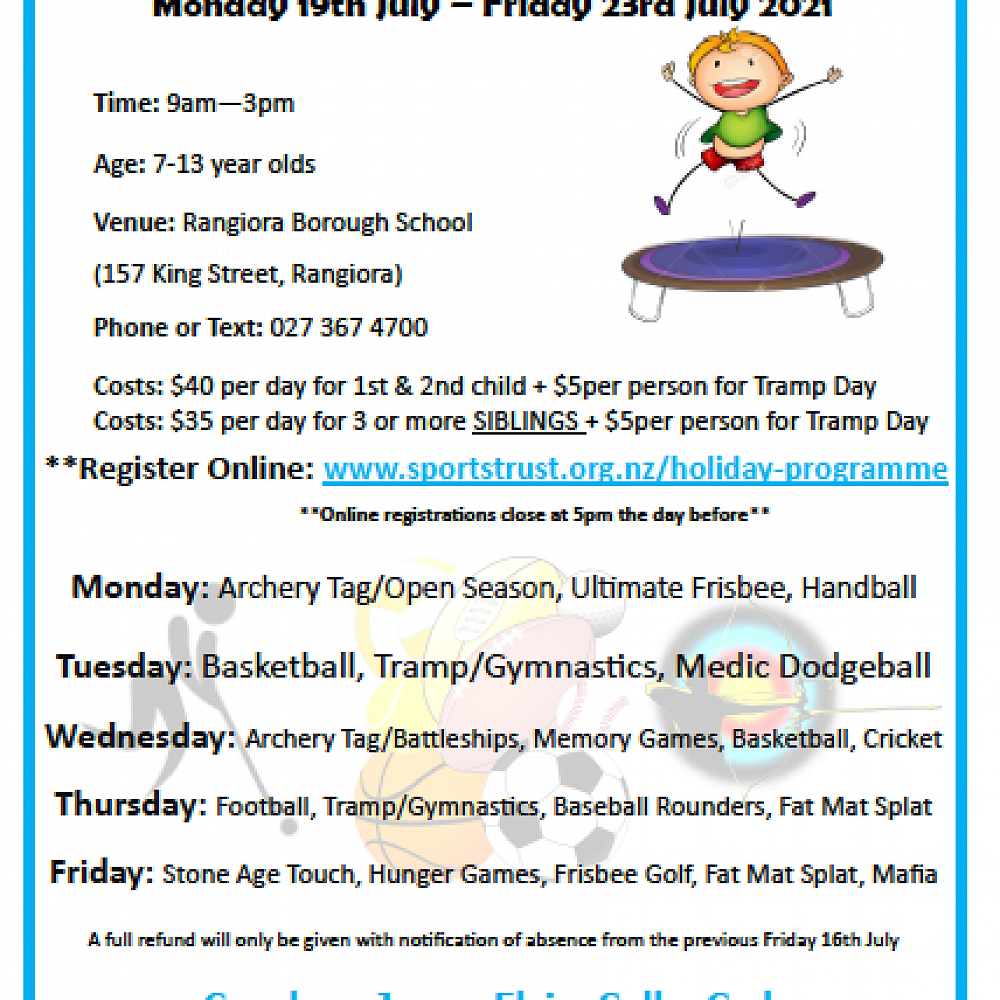 Holiday Programme - 2nd Week of Term