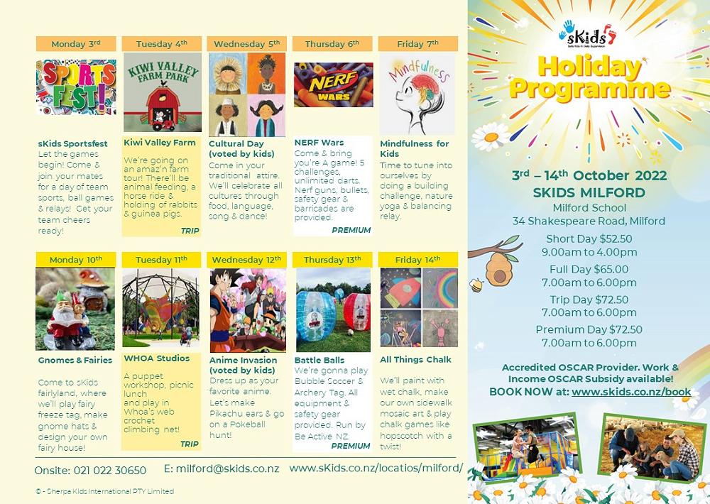 Skids Holiday Programme — Newsletter: Term 3, Week 6