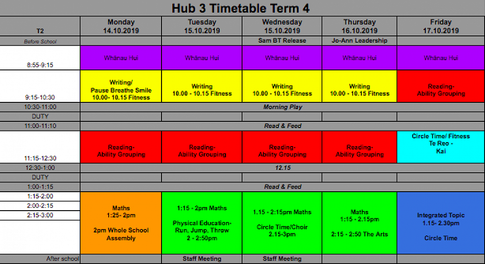 What's happening in Week 1, Term 4