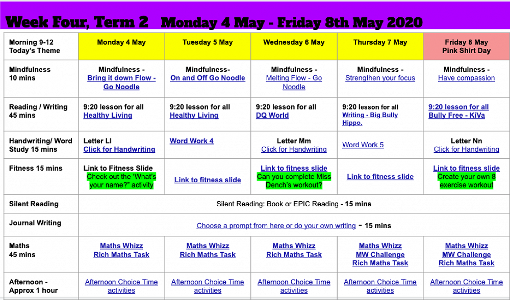 Distance Learning Term 2 Week 4 — Year 4 Hub Blog