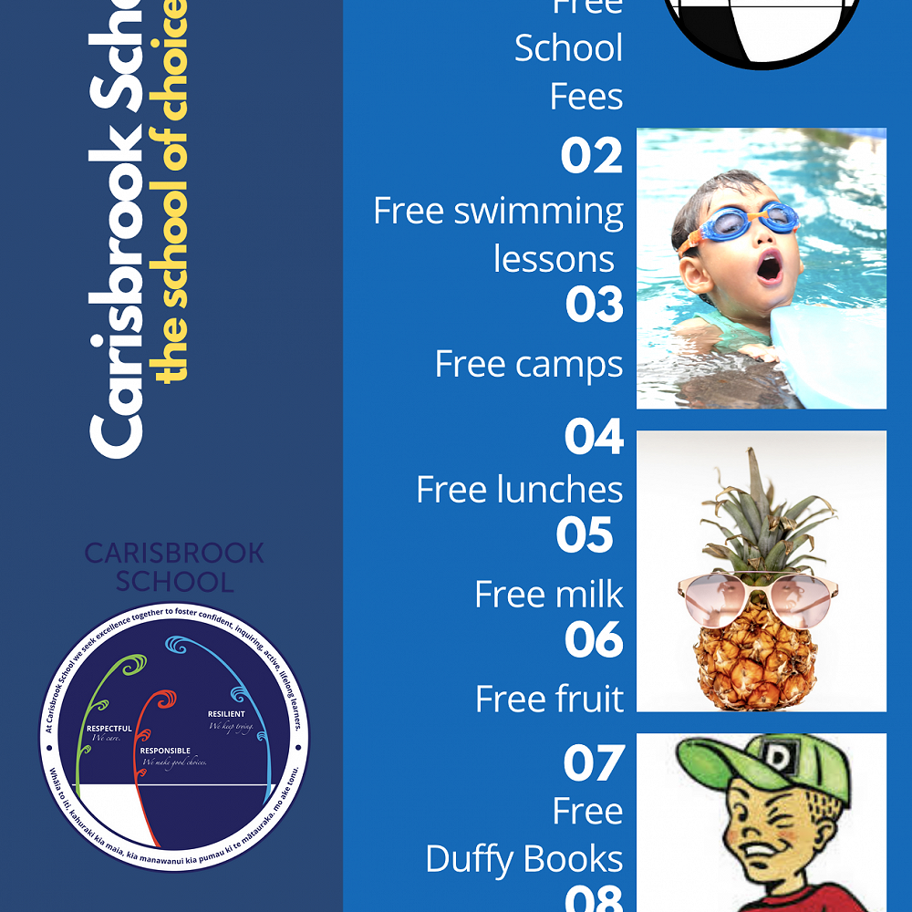 Carisbrook School is the school of choice.