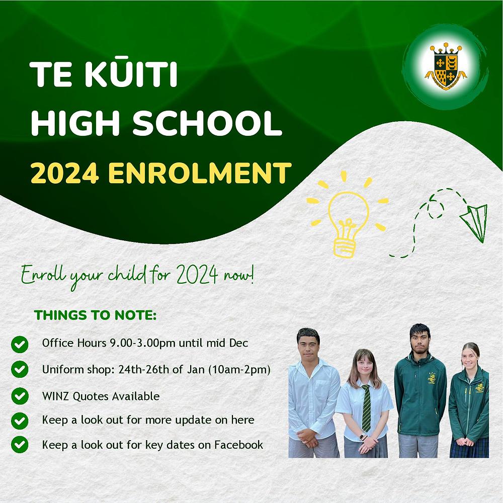 2024 TKHS Enrolment Information — TKHS Newsletter - Term 4 : Week 10