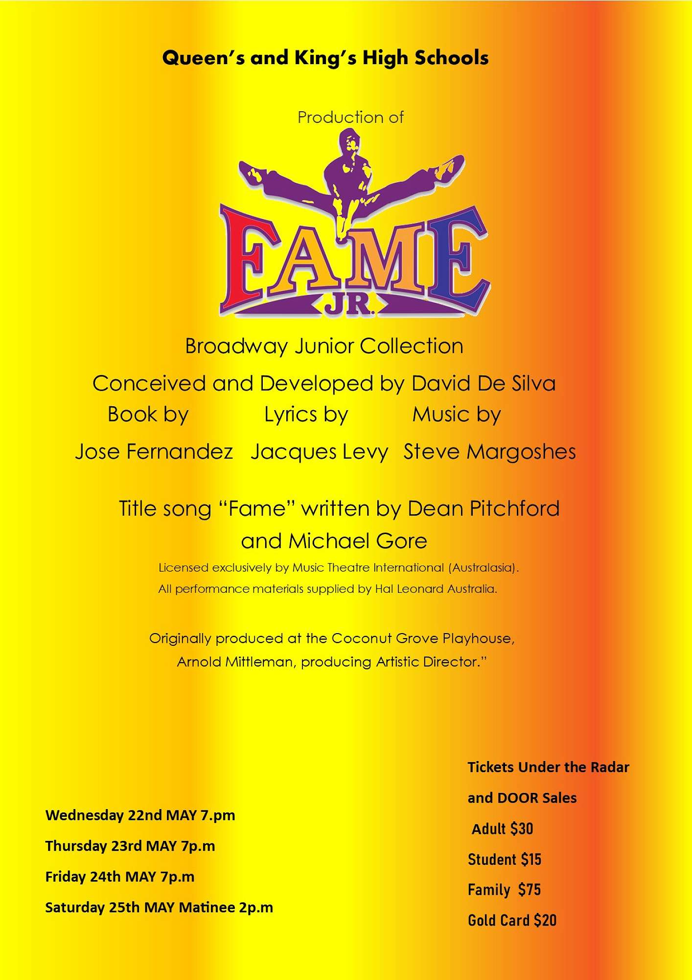 Queen's & King's Musical- Get Your Tickets Now!