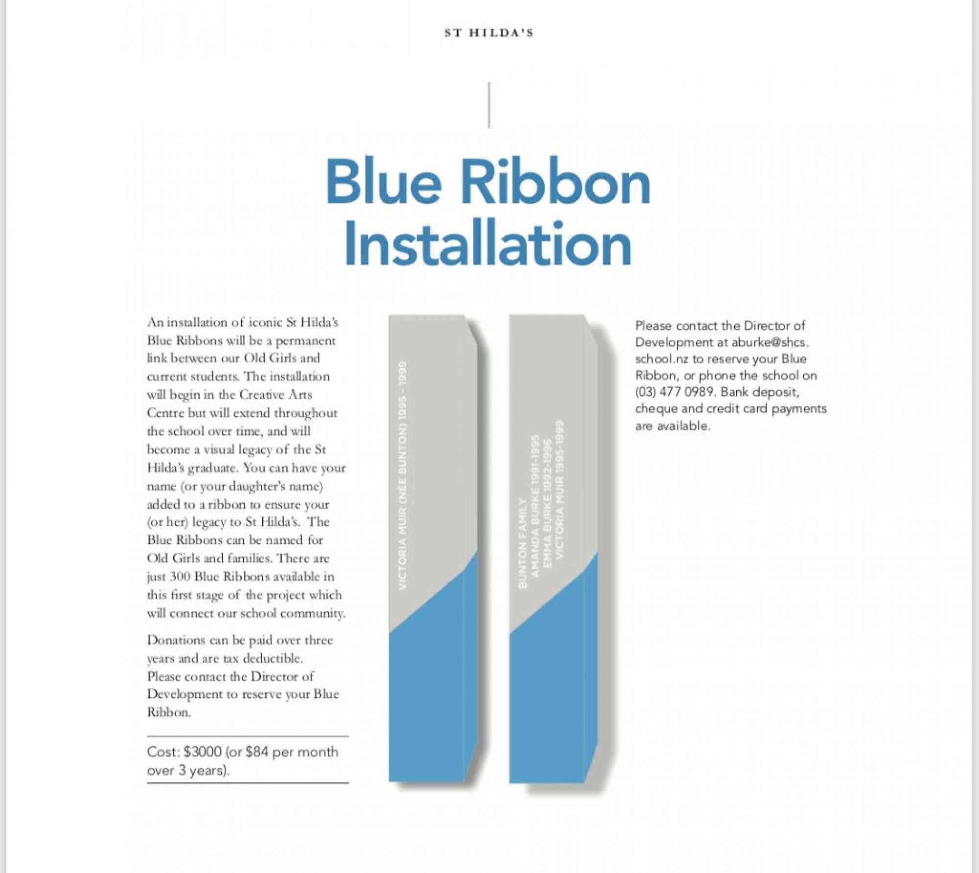 BLUE RIBBON INSTALLATION