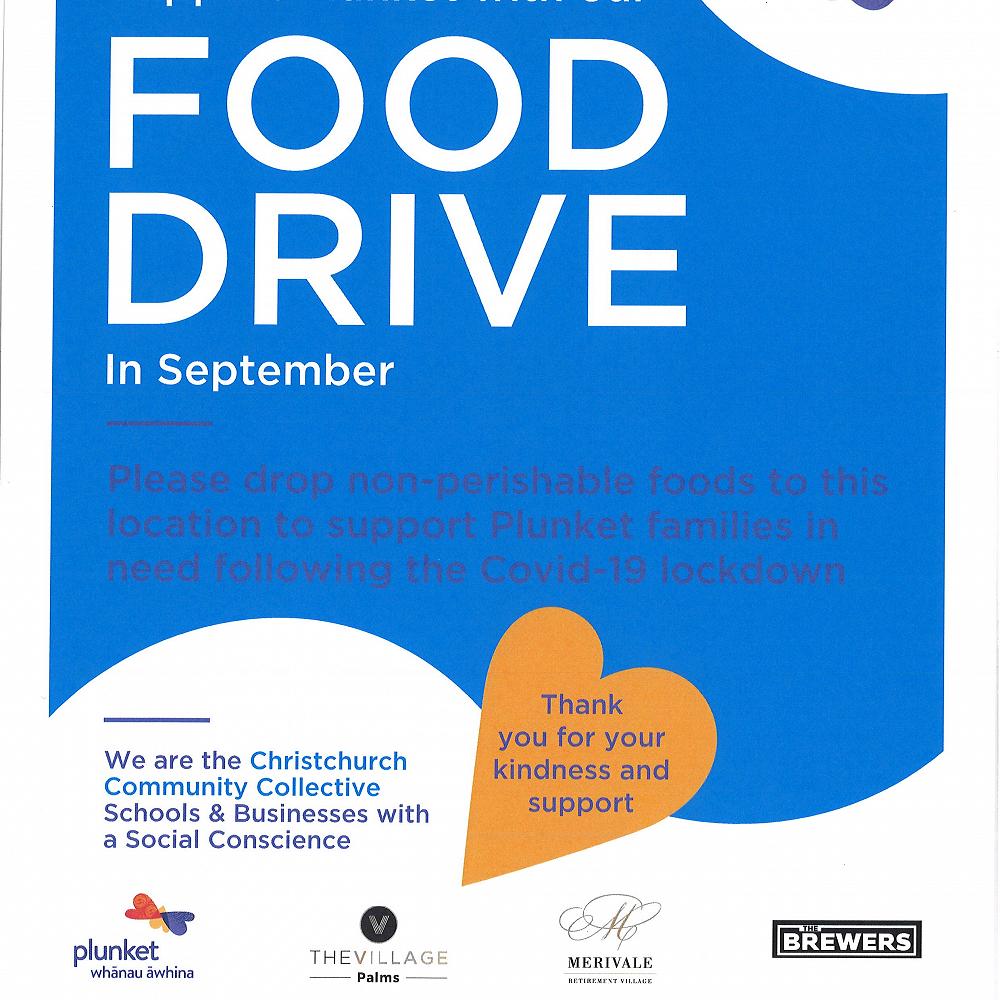 Plunket Food Drive — Newsletter Term 3 Week 7 2020