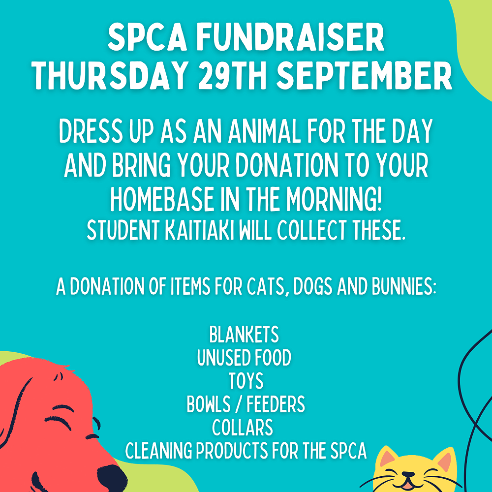 SPCA Fundraiser Dress Up Day - Thursday 29 September