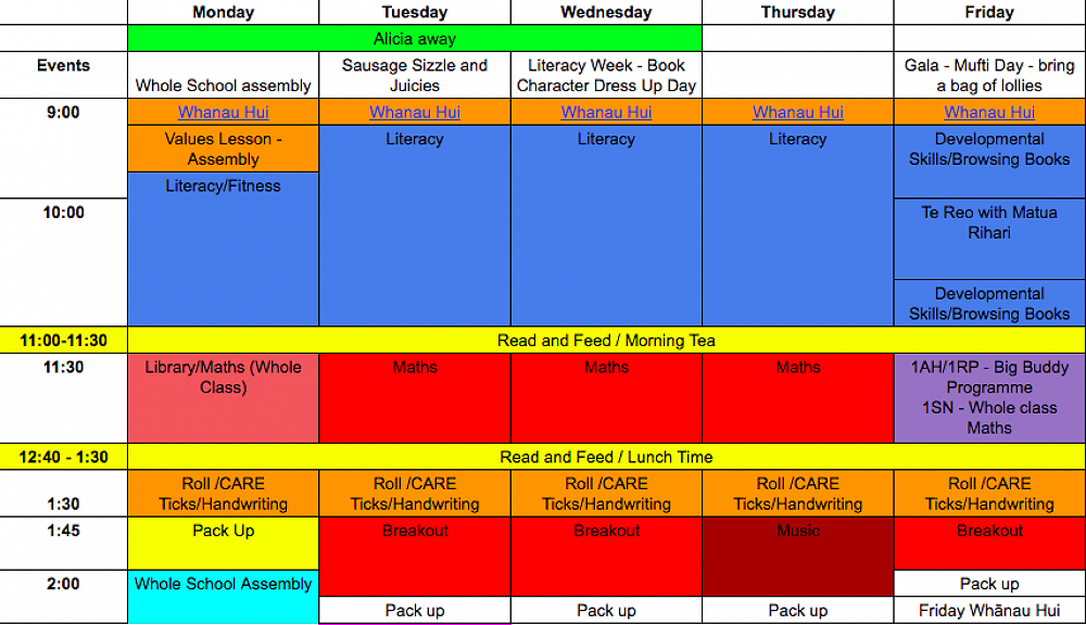Term 4 Week 4 Timetable