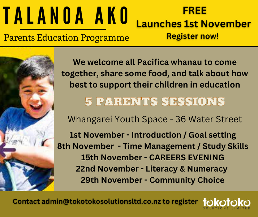 Talanoa Ako - Parents Education Programme — KHS Newsletter. 20 October 2023
