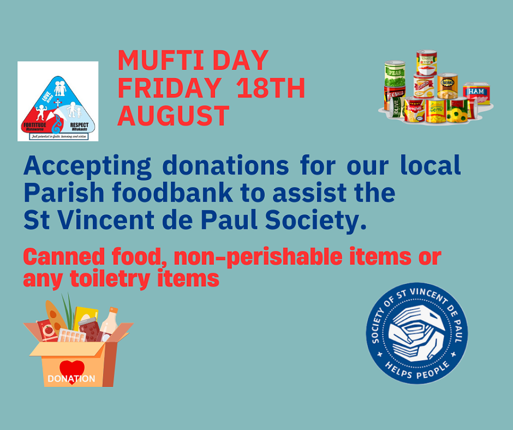 Young Vinnies Mufti Day Friday 18th August