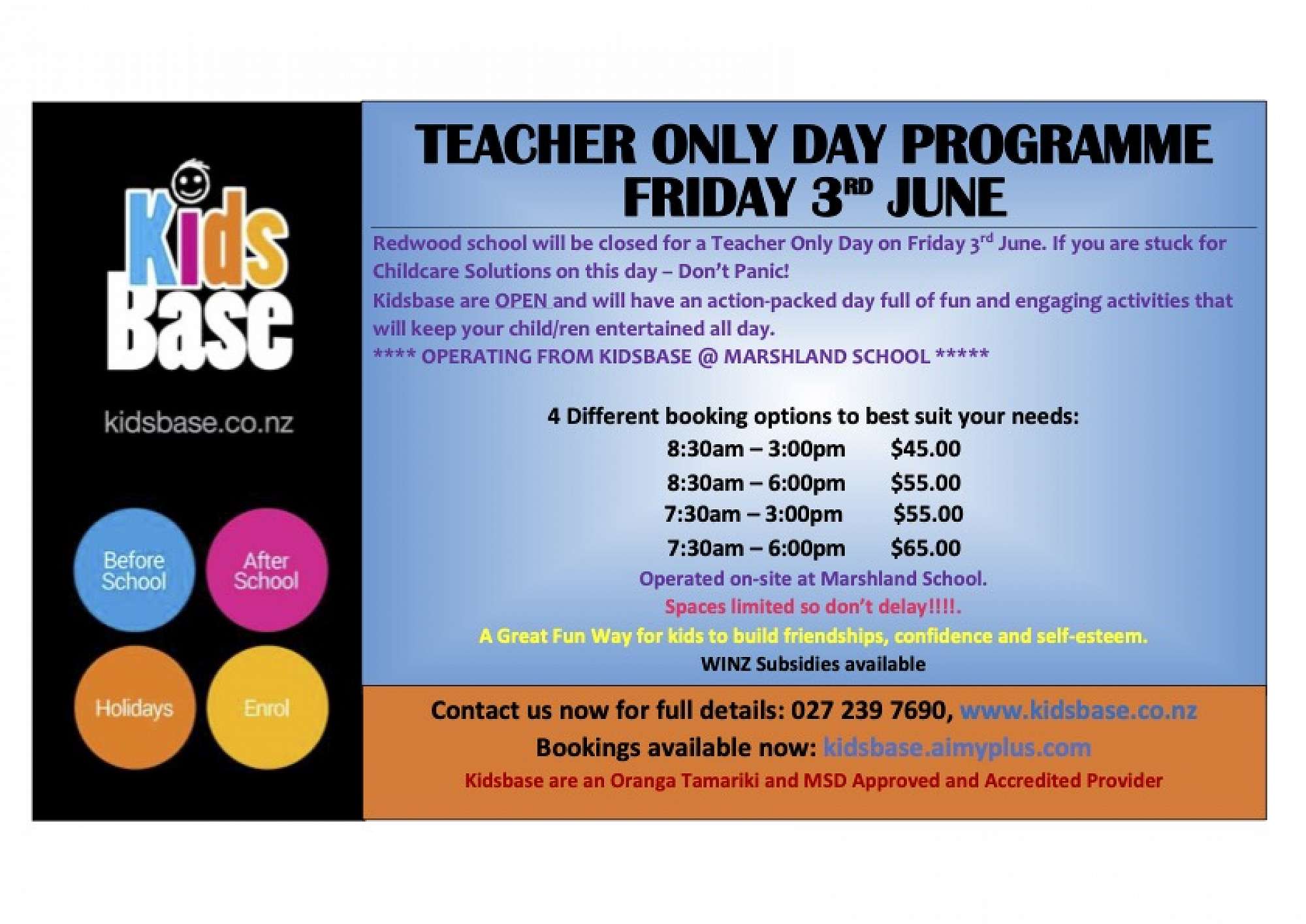 Staff Only Day Friday 3 June