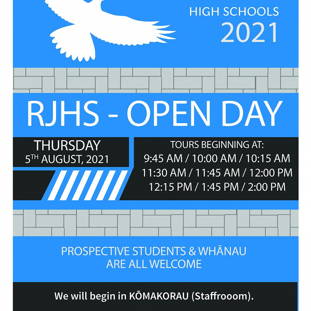 2022 Open Days — RJHS Newsletter - Term 3, Issue 1