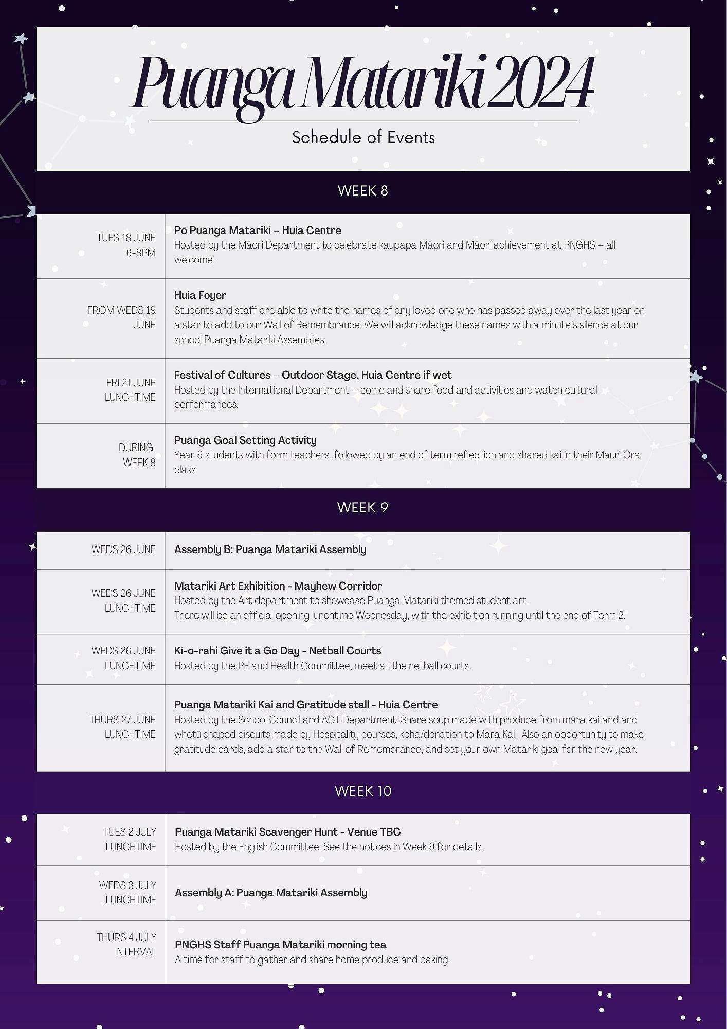 Puanga Matariki Events