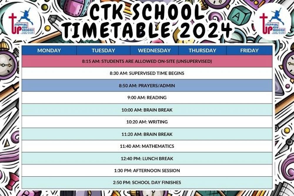 Changes to School Timetable for 2024