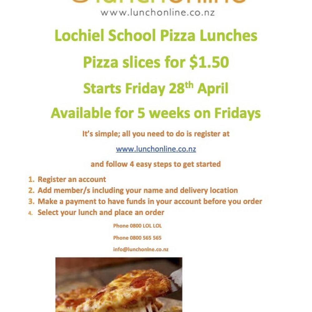 Lunchonline- pizza Friday this Term
