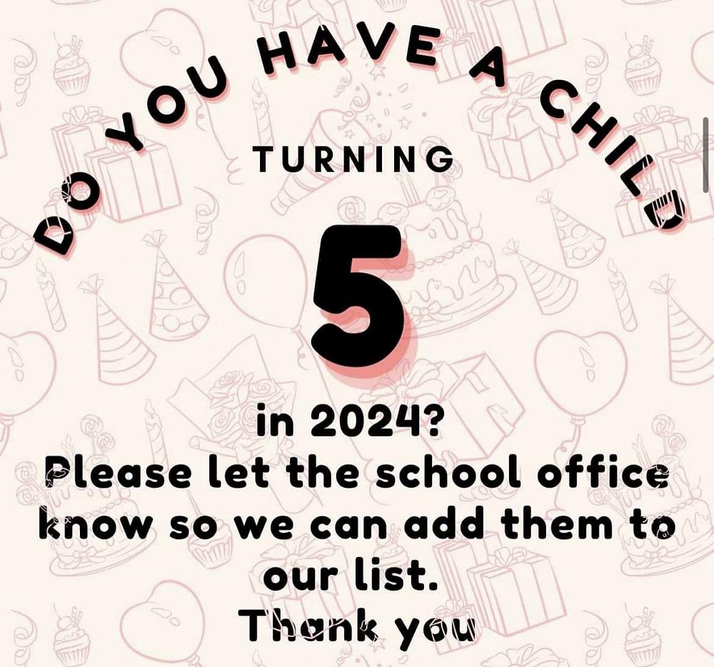 Do you have a child turning 5 this year?