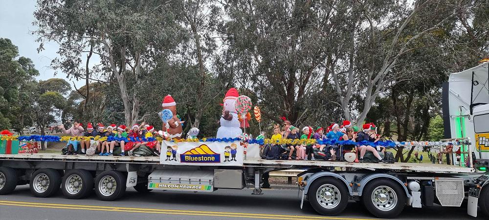 Celebrating Christmas the Bluestone way in the Santa Parade today!