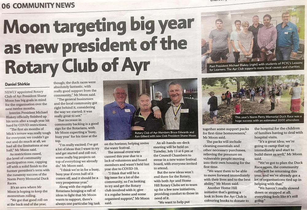 Rotary Club of Ayr airs its 2021-2022 plans