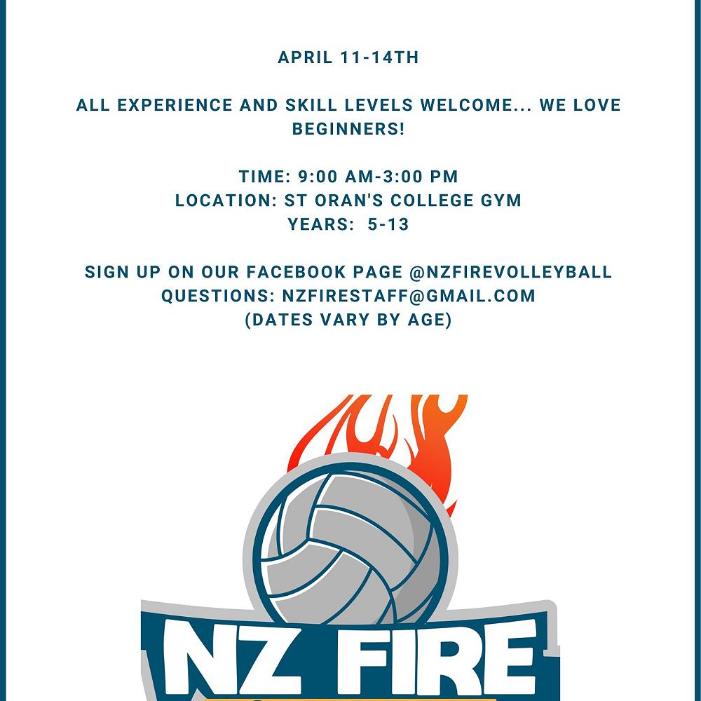NZ Fire volleyball holiday camps