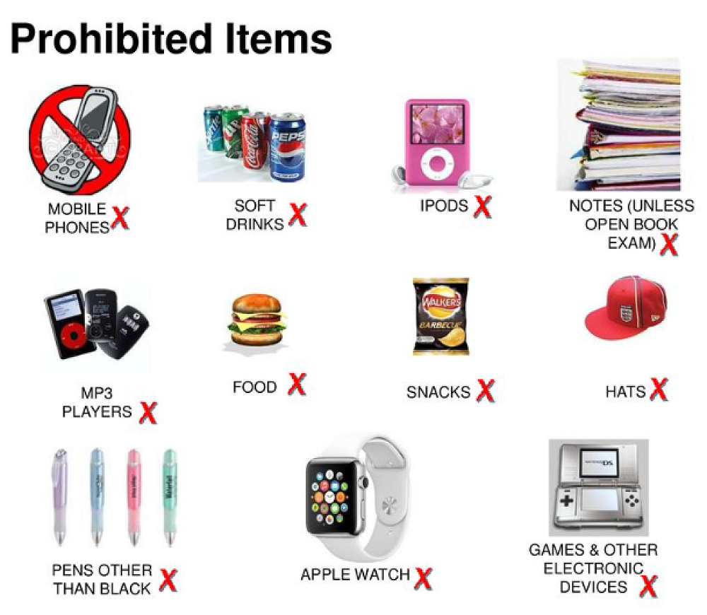Exam Prohibited Items — Senior School Exams
